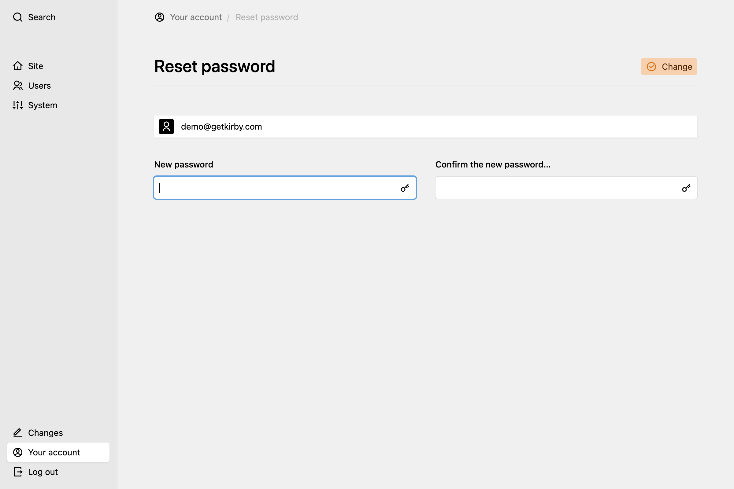 Password reset form | Kirby CMS